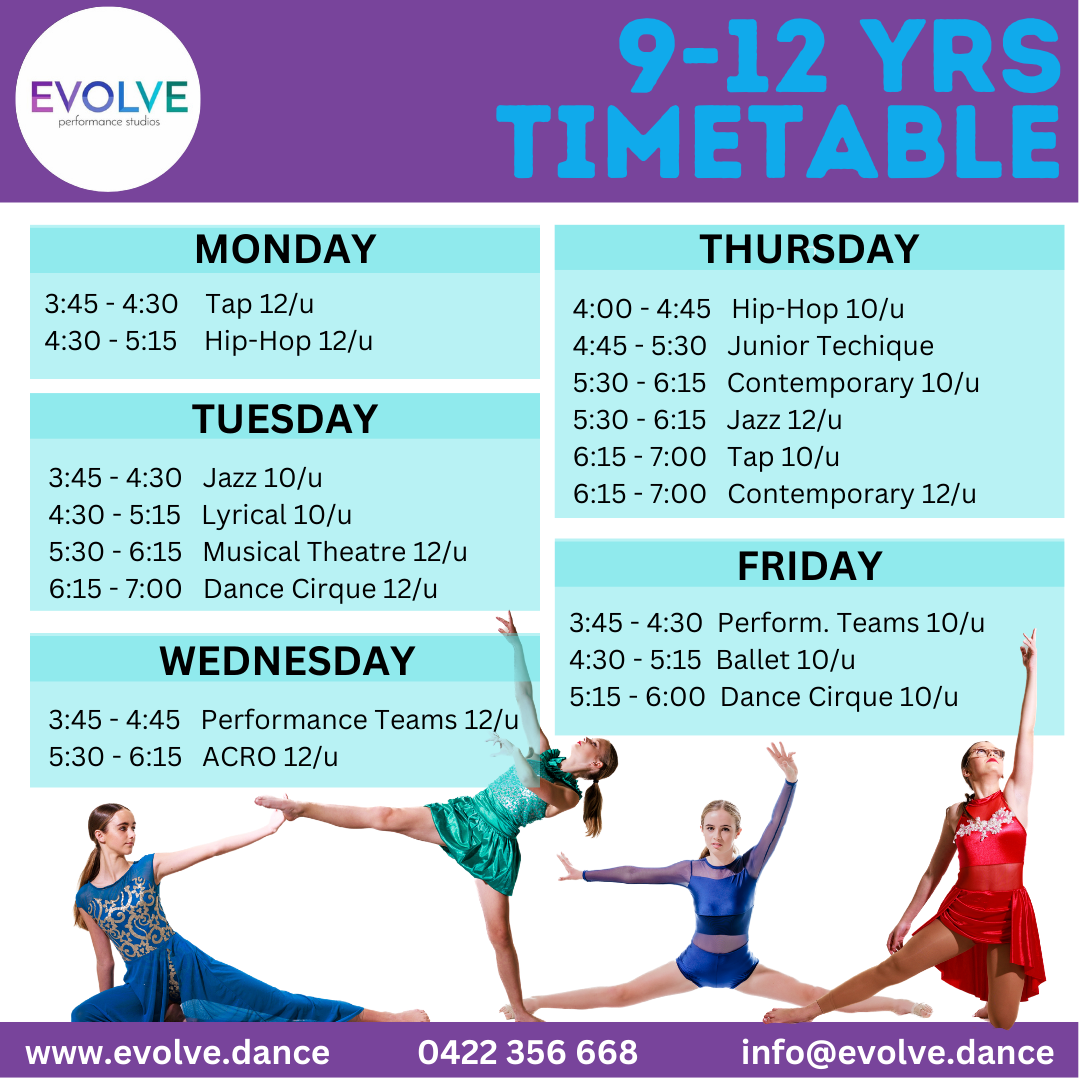 PRE-TEEN – EVOLVE PERFORMANCE STUDIOS